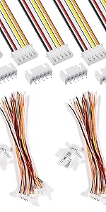 Amazon.com: ALAMSCN 30 Pairs JST-XH Connector Kit, XH 2.54mm 2/3/4/5 Pin Header Male and Female ...