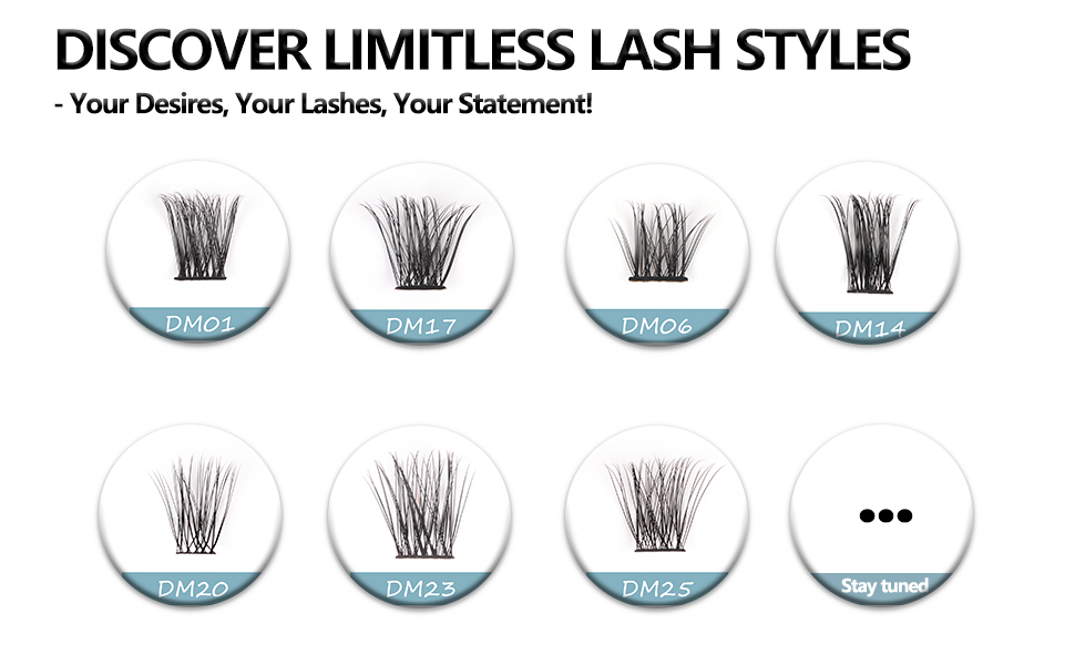 Cluster Lashes SISILILY Individual Lashes 72 Lash Clusters C D Curl Individual Cluster eyelashes ...
