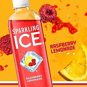 Amazon.com: Sparkling Ice, Raspberry Lemonade Sparkling Water, Zero Sugar Flavored Water, with ...