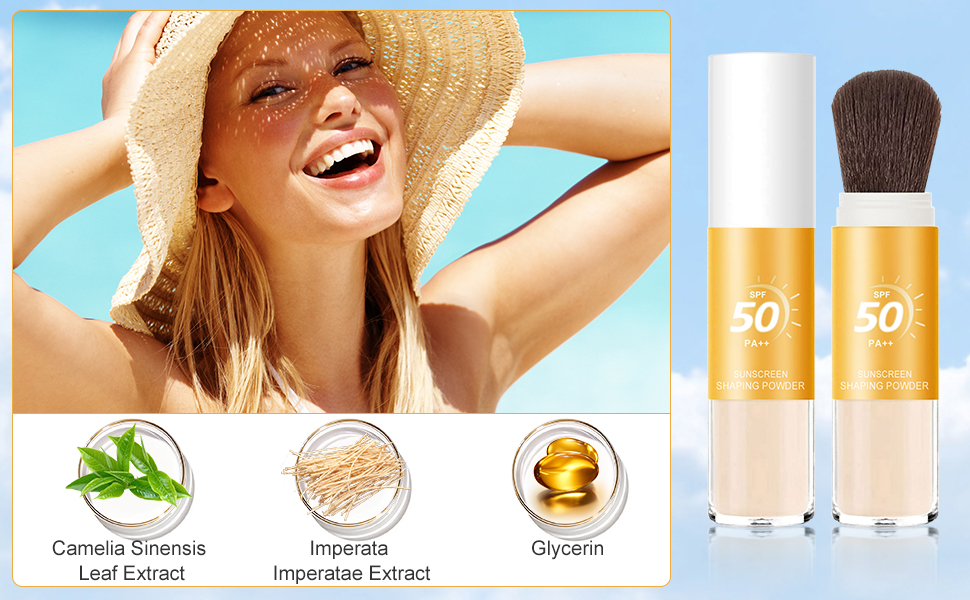 Amazon.com : Mineral Sunscreen Setting Powder, SPF 50++ Mineral Setting Powder Sunscreen for ...