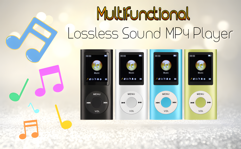 PUSOKEI MP3 Player Stylish Multifunctional Lossless Sound Music Player with Earphones,Slim 1.8 ...