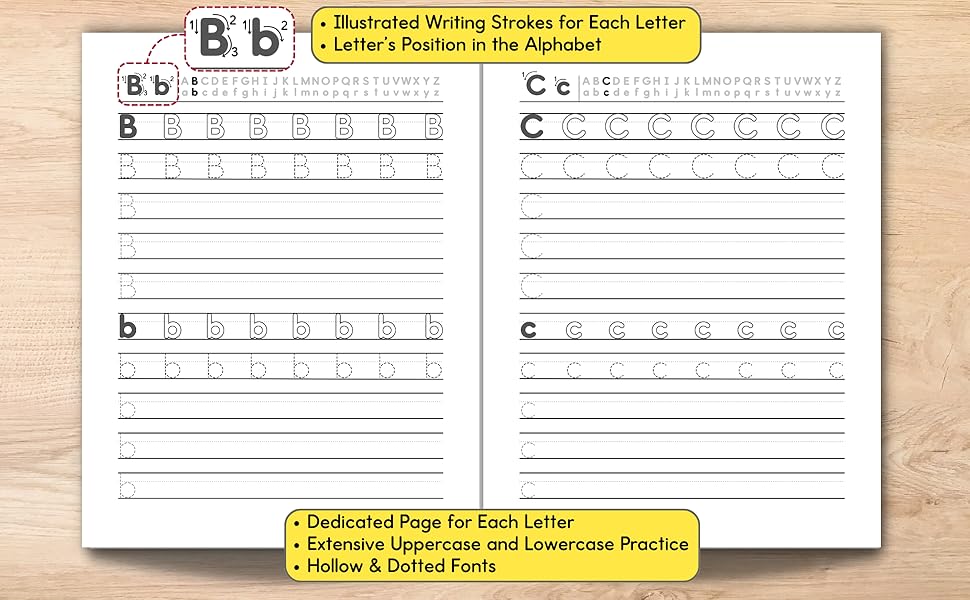 Tracing Workbook: Tracing Letters A-Z: Alphabet Handwriting Practice ...