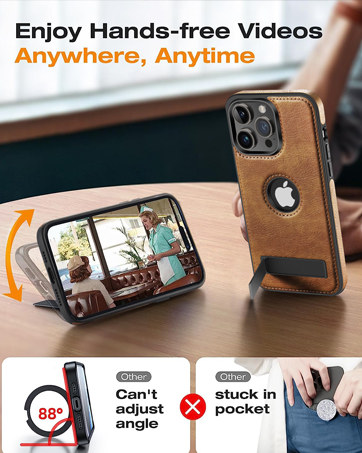 Amazon.com: WTCASE Magnetic for iPhone 15 Pro Max Leather Case,Built-in Invisible Stand ...