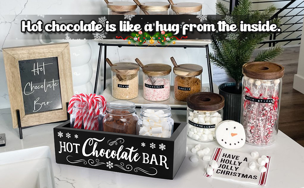 Amazon.com: Zingoetrie Hot Chocolate Bar Box Hot Cocoa Station Tray ...
