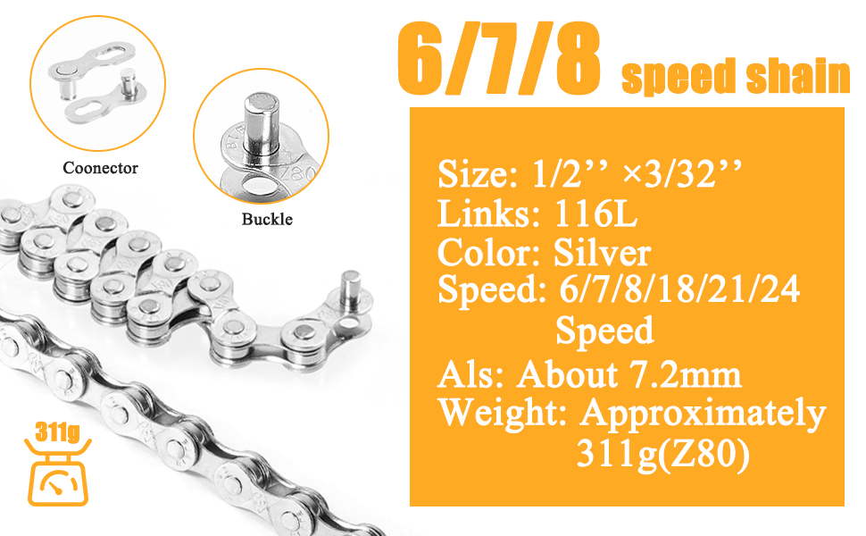 Fahrradkette Werkzeug Set Fahrrad Kette 6/7/8 Fach 1/2 x 3/32 Inch 116 Glieder Fahrradkette ...