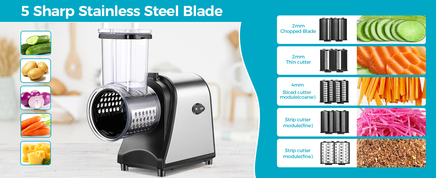 Amazon.com: Electric Cheese Grater 250W, Electric Slicer Shredder, Professional Electric ...