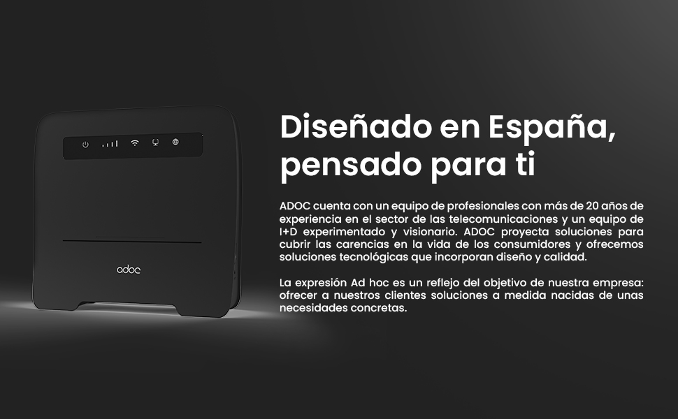 Router ADOC R45, 4G Cat 4, Velocidad de WiFi Superior a 300mbps, Compatible con FDD/TDD-LTE ...
