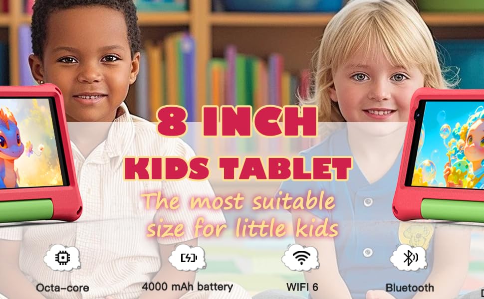 تابلت T8S للأطفال بشبكة الجيل الخامس 5G من جي-تاب، تابلت بتقنية الواي فاي وذاكرة رام 4 جيجابايت ...