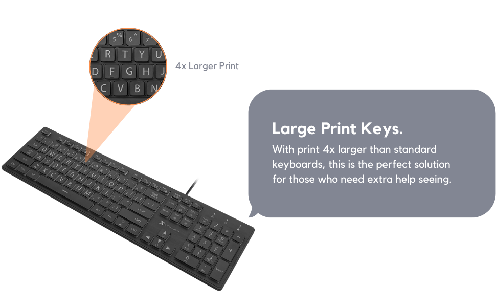 X9 Performance Large Key Keyboard Backlit - Easy to See and Type ...