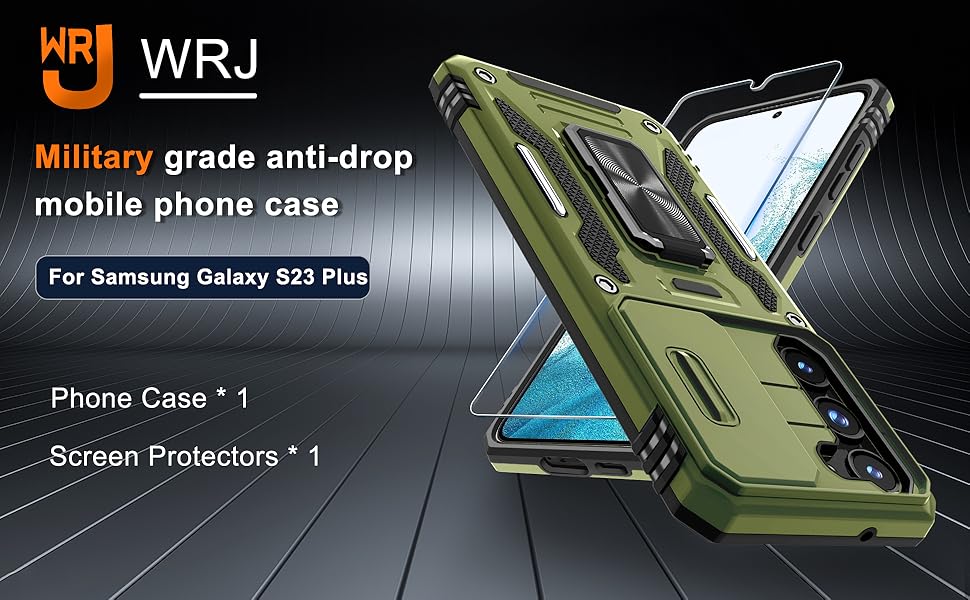 Amazon.com: WRJ for Samsung Galaxy S23 Plus Case with Slide Camera Cover and Screen Protector (6 ...