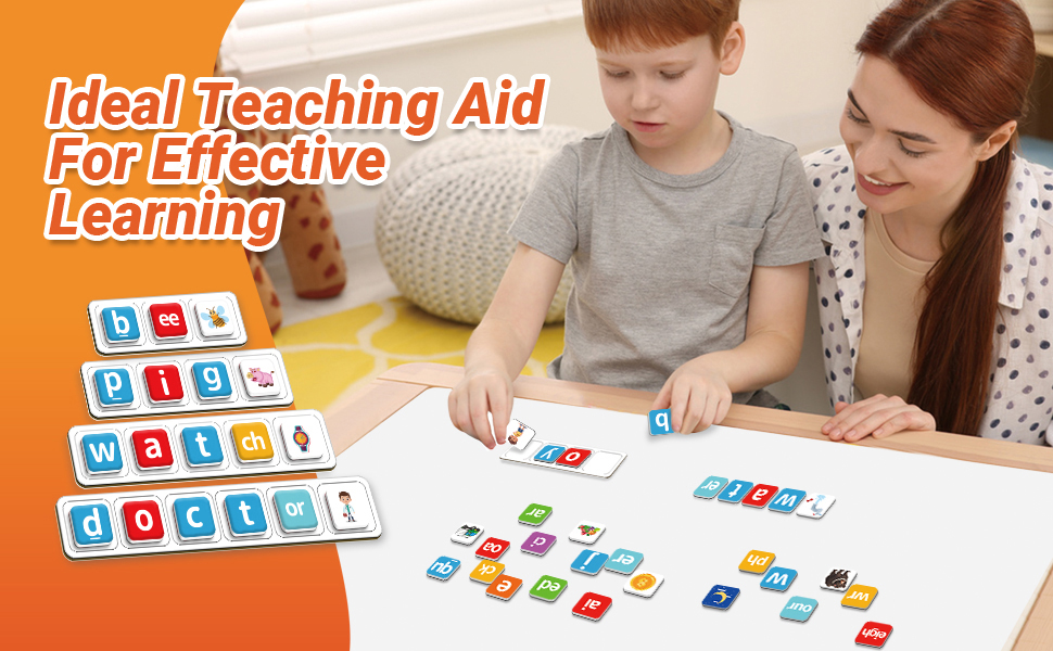 Amazon.com: Magnetic Letters Tiles, Phonics Letter Tiles with Magnet ...