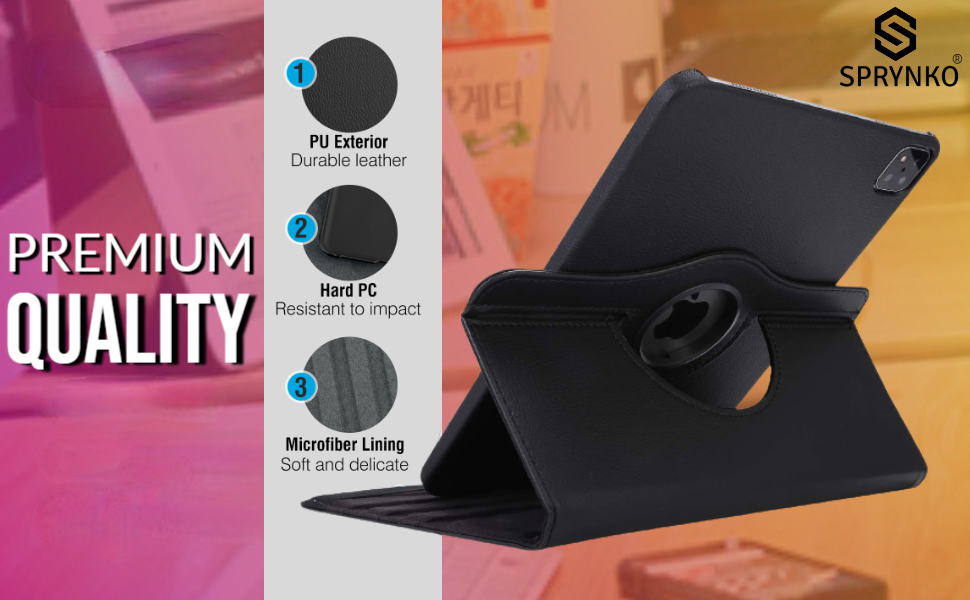 SPRYNKO 360 Degree Rotating Leather Smart (Auto Sleep/Wake) Flip Case Cover Stand for iPad Pro ...