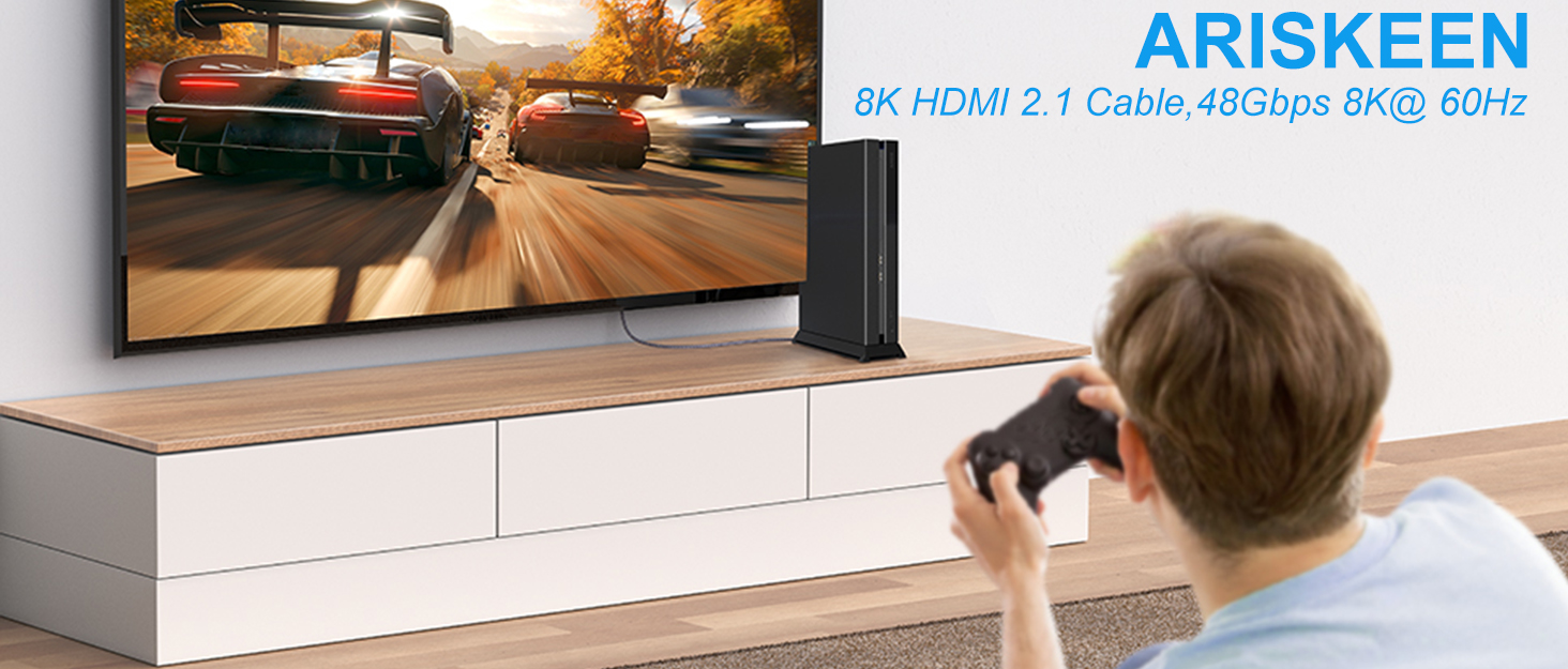 8K HDMI Cables 8FT 2-Pack, ARISKEEN 48Gbps High Speed HDMI 2.1 Cable, 8K 60Hz, 4K 120Hz 144Hz ...