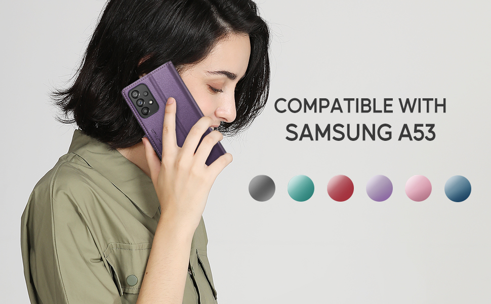 Amazon.com: FLIPALM for Samsung Galaxy A53 5G Wallet Case with RFID Blocking Credit Card Holder ...
