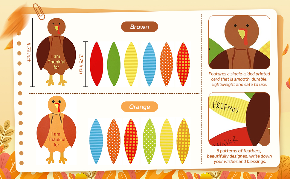 Amazon.com: Gejoy 56 Pieces Thanksgiving Turkey Craft Kits DIY Turkey ...