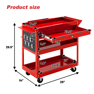Amazon.com: SILVEL 3 Tier Rolling Tool Cart, 330 LBS Capacity Heavy Duty Utility Cart ...