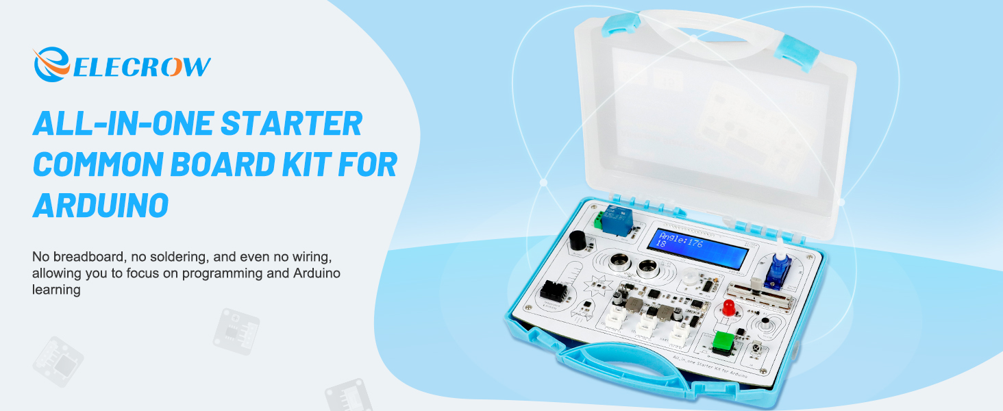 ELECROW All-in-one Starter Common Board Kit for Arduino with 15 Sensors ...