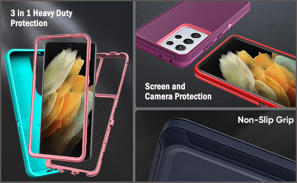 Amazon.com: YKHJKLEC for Samsung Galaxy S21 Ultra Case, with 2Pcs [Self Healing Flexible TPU ...