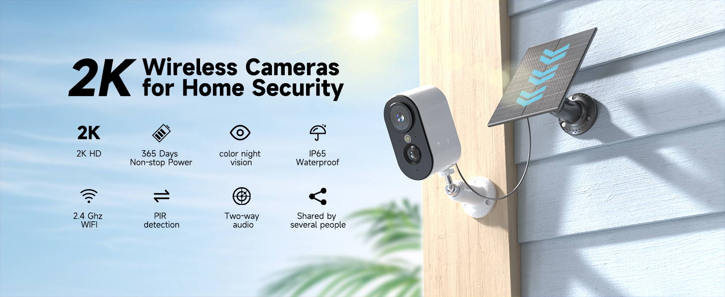 Amazon.com : LIWAN Solar Security Cameras Wireless Outdoor (2 Pack), 2K 3MP WiFi Cameras for ...