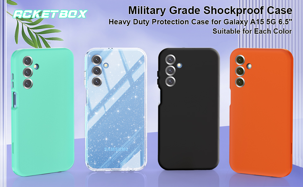 Amazon.com: ACKETBOX for Samsung Galaxy A15 5G 6.5" Case,3 Layer Rugged Durable Shockproof Case ...