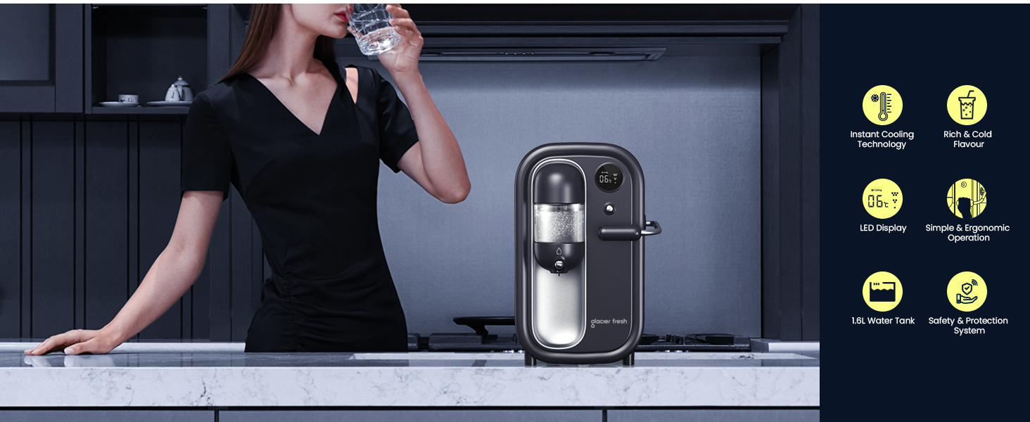 Amazon.com: GLACIER FRESH Cold Sparkling Water Maker ,Electric Soda Maker Machine with 1.6L ...