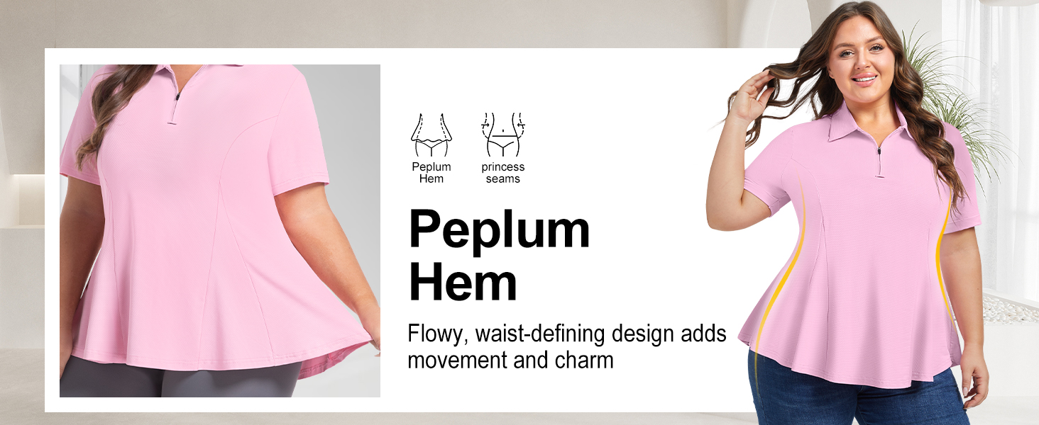 Amazon.com: Casei Women's Plus Size Golf Polo Shirts Short Sleeve Collared Tennis Workout Tops ...