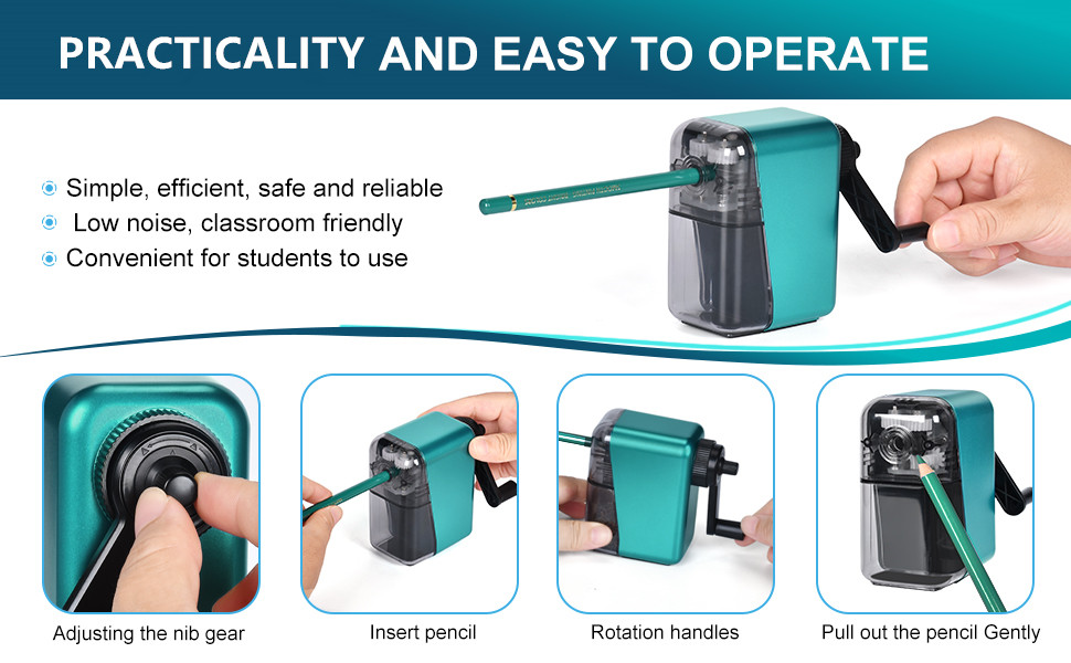 Amazon.com : GUCOLUBU Manual Pencil Sharpener Hand Crank Pencil ...
