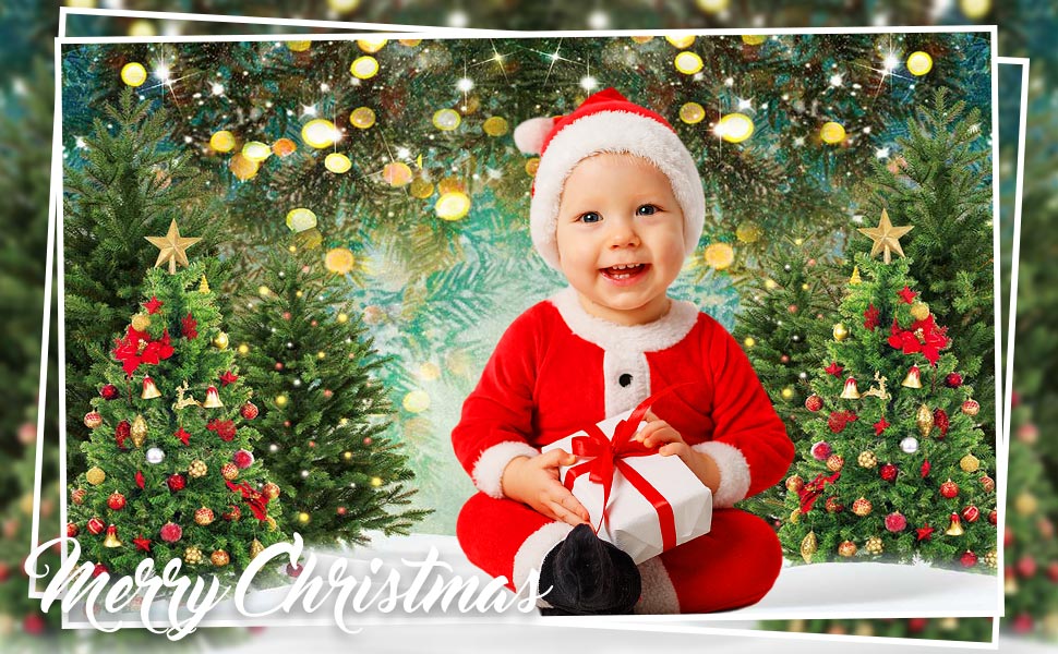 Amazon.com : Allenjoy 7x5ft Christmas Wonderland PineTree Backdrop ...