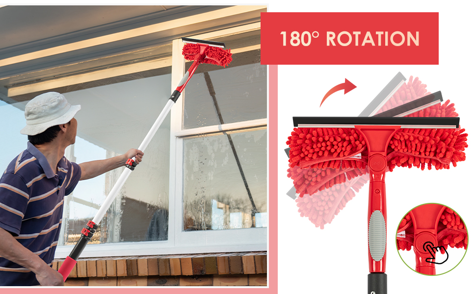 Amazon.com: 2-4 FT Window Squeegee with Extension Pole, Window Cleaning Kit with Telescoping ...