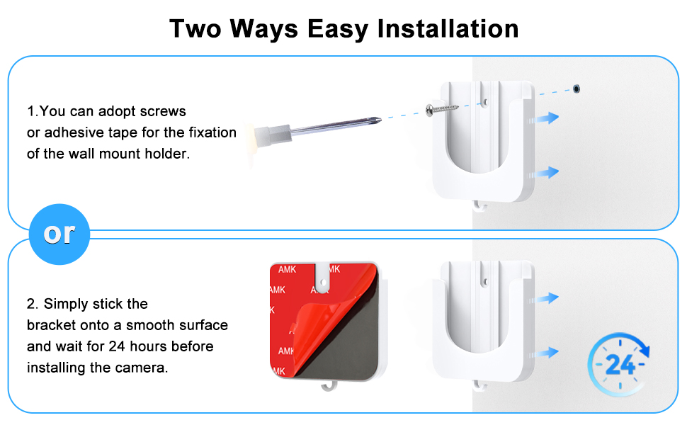 Amazon.com: 2Pack Self-Adhesive Wall Mount Holder Fits for Tapo Indoor Security Camera C100/C101 ...