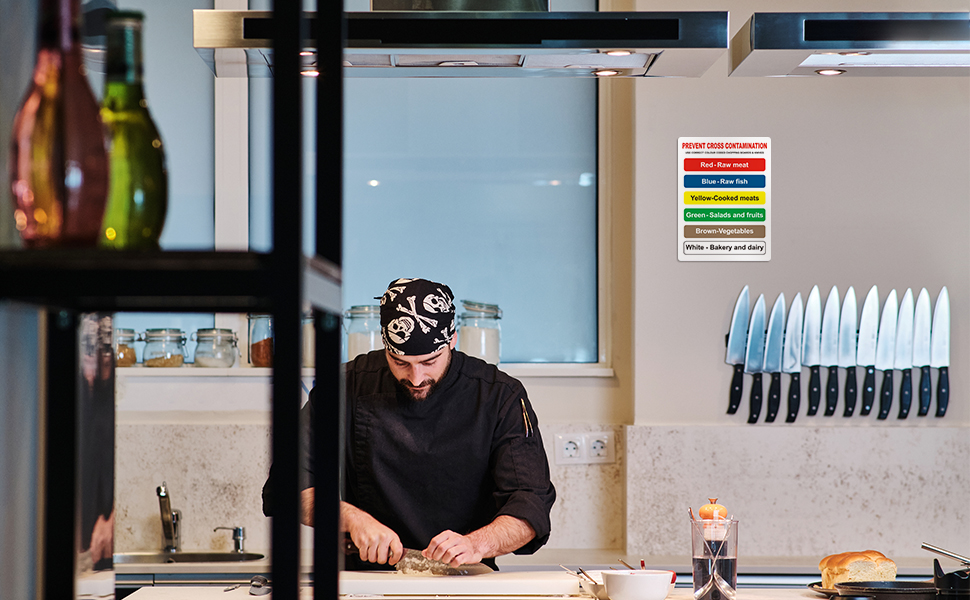 Colour Coded Chopping Board Sign 150mm x 200mm - Matte Self-Adhesive ...