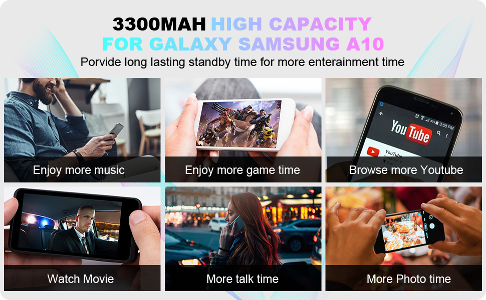 Amazon.com: YPLANG Battery for Samsung Galaxy A10 [2019] Galaxy A7 [2018] 3300mAh Battery Code ...