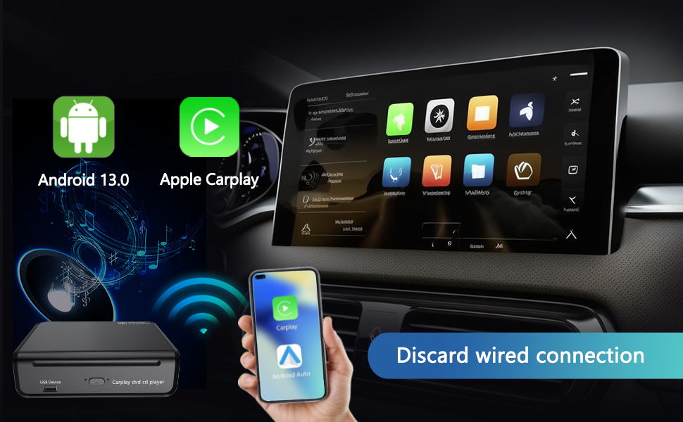 Amazon.com: Portable USB Plug and Play CD DVD Player for Car Built in ...