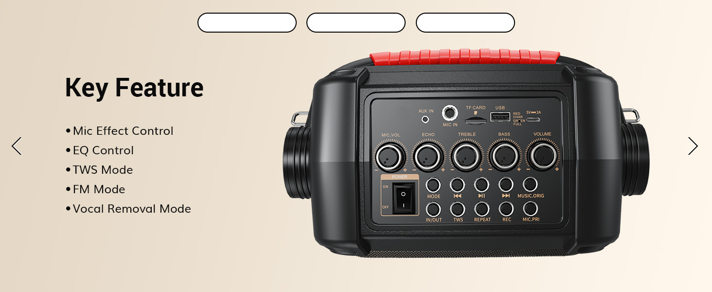 TONOR Karaoke Machine with 2 UHF Wireless Microphones for Adults and Kids, Portable Bluetooth ...