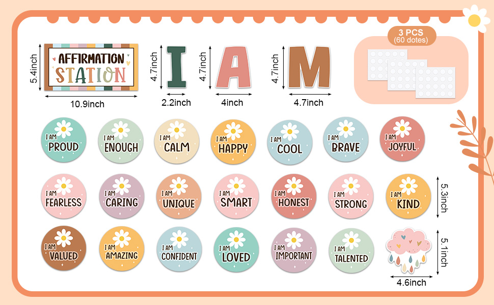 Amazon.com : Frienda Affirmation Station Bulletin Board Set ...