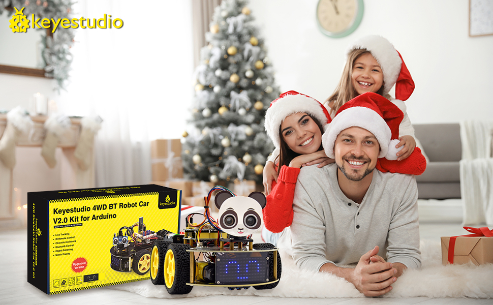 KEYESTUDIO 4WD Robot Car Kit for Arduino IDE with UN0 Board, Line ...