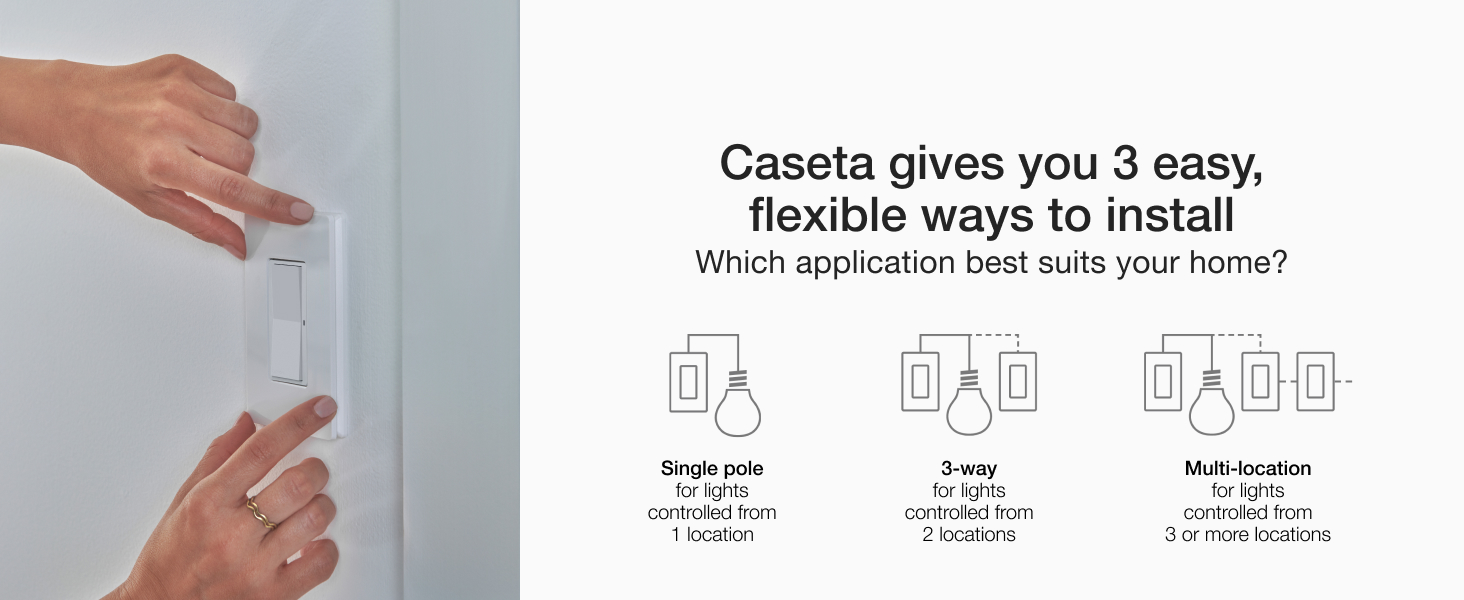 Lutron Diva Smart Dimmer Light Switch 3-Way Kit for Caseta Smart Lighting, w/Plate, Pico Remote ...