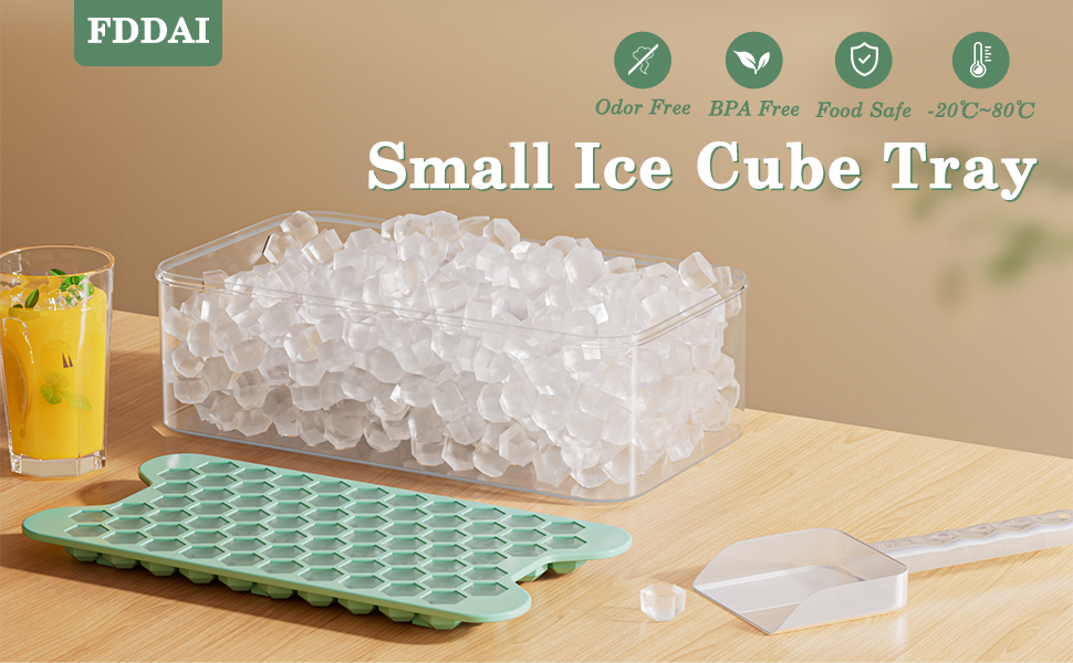 Amazon.com: Small Ice Cube Tray for Freezer: FDDAI Easy Release Ice Cube Maker - Stackable ...