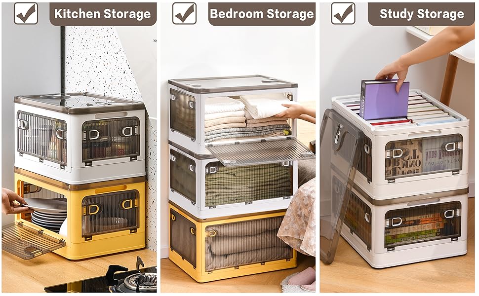 LINYAPRY 28 Liters Storage Bins with Lids, 2 Packs Large Plastic ...