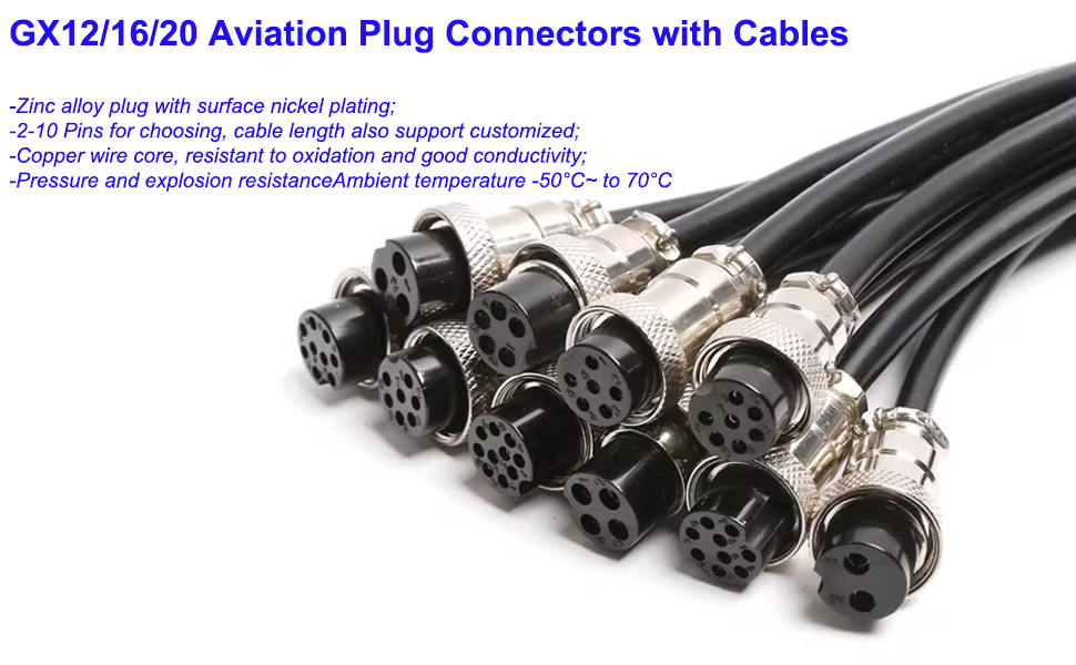 Amazon.com: GX16 Cable 4 Pin Connector Female Socket Straight A Code Wireable Molding Coaxial 3 ...