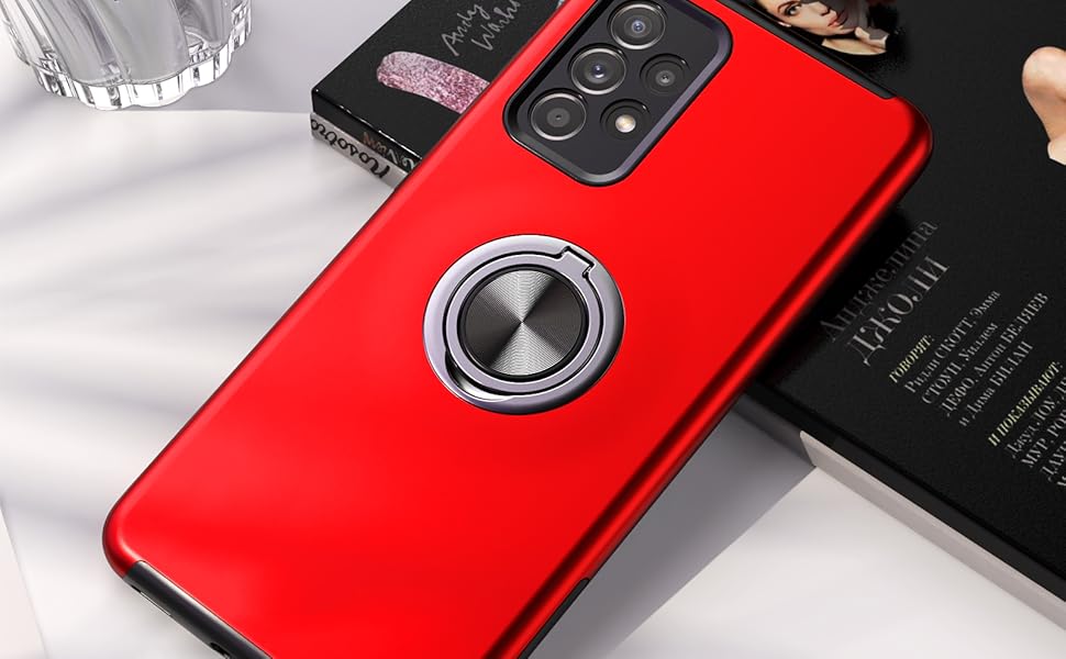 Amazon.com: Yamink Case for Samsung Galaxy A52 5G with Tempered Glass Screen Protector, 2 in 1 ...