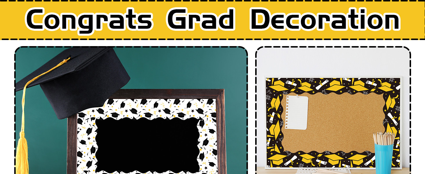 Amazon.com: Whaline 69Ft Graduation Bulletin Board Border Congrats Grad ...