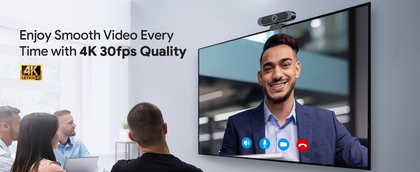 Amazon.com: DEPSTECH Webcam 4K, 3X Zoomable Webcam with Microphone and Remote, 1/3" Sensor, Dual ...