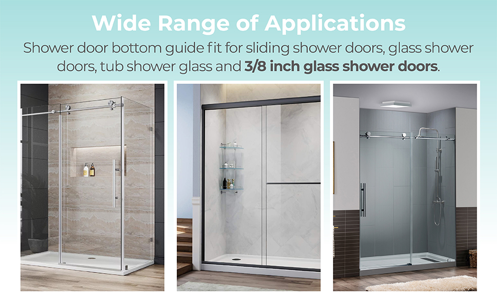 Amazon.com: Shuisen Sliding Shower Door Bottom Guide with Screw for 3/8 in Glass Sliding Doors ...