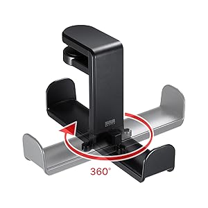 Amazon.co.jp: サンワサプライ(Sanwa Supply) ヘッドホンフック (Wタイプ) 2台設置可能 360°回転 バネ式クランプ PDA-STN19BK : 家電＆カメラ