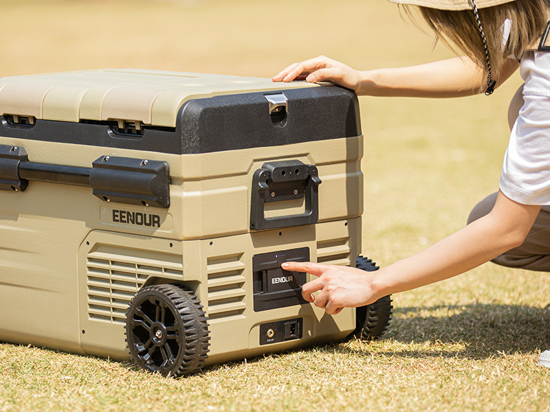 Amazon.co.jp: EENOUR 車載冷蔵庫 TAW35 35L -20℃～20℃ 2室個別温度設定 2フタ開き アプリで遠隔操作 バッテリー内蔵可能 キャスター付き コンプレッサー式 ...