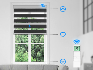 Amazon.com: Tokblind Motorized Zebra Shades with Remote Control, Electric Dual Layer Sheer ...