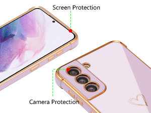 Amazon.com: ZTOFERA Designed for Samsung Galaxy S21 Plus 5G Case,Cute Plating Edge Love Hearts ...