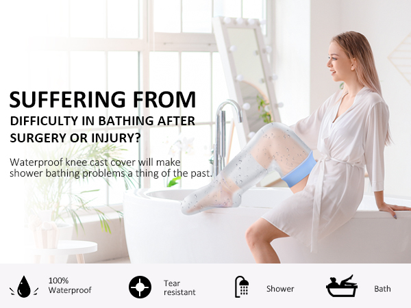 Mua Waterproof Cast Covers for Shower Leg Adult, Upgraded Full Leg Cover for Showering After ...