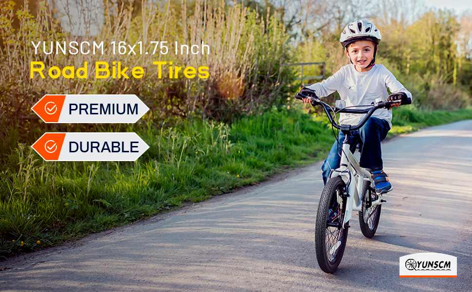 Amazon | YunSCM 2本セット,16 1.75 タイヤ,16x1.75 47-305 自転車タイヤ+ 16x1.5/1.75 自転車チューブ 米式バルブ32mm,適用 16インチ ...